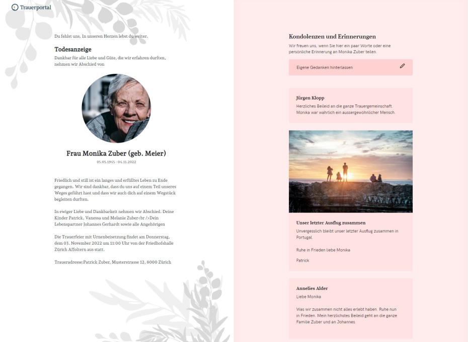 Online Todesanzeige erstellen - Das Trauerportal